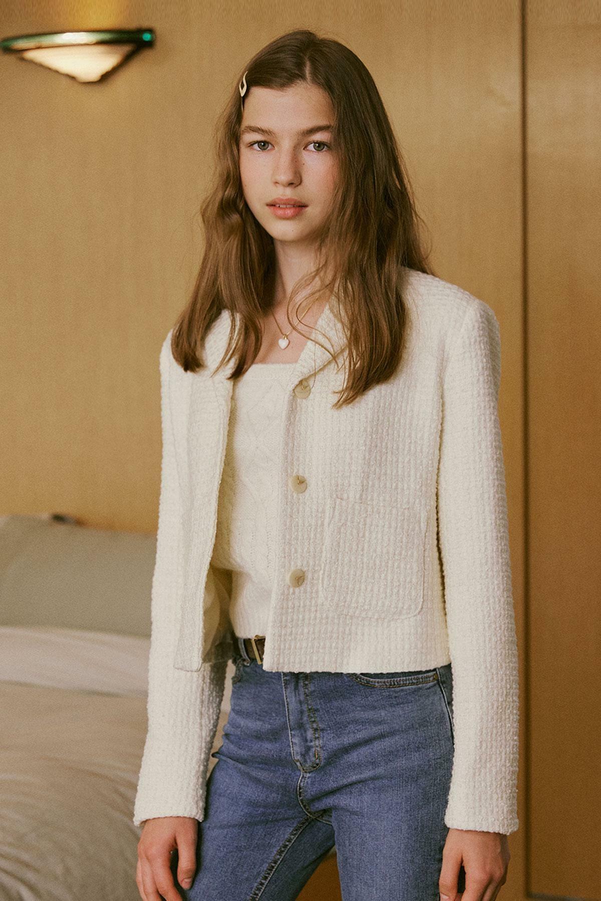 Signature Button Tweed Jacket [2COLOR] - HAGO(하고)