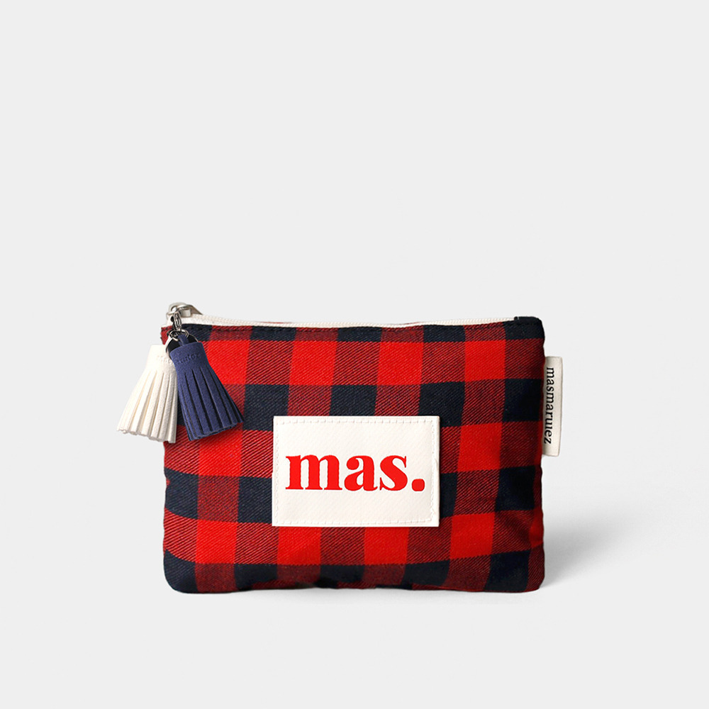 Basic pouch _ 체크레드 [Check Red] - HAGO(하고)