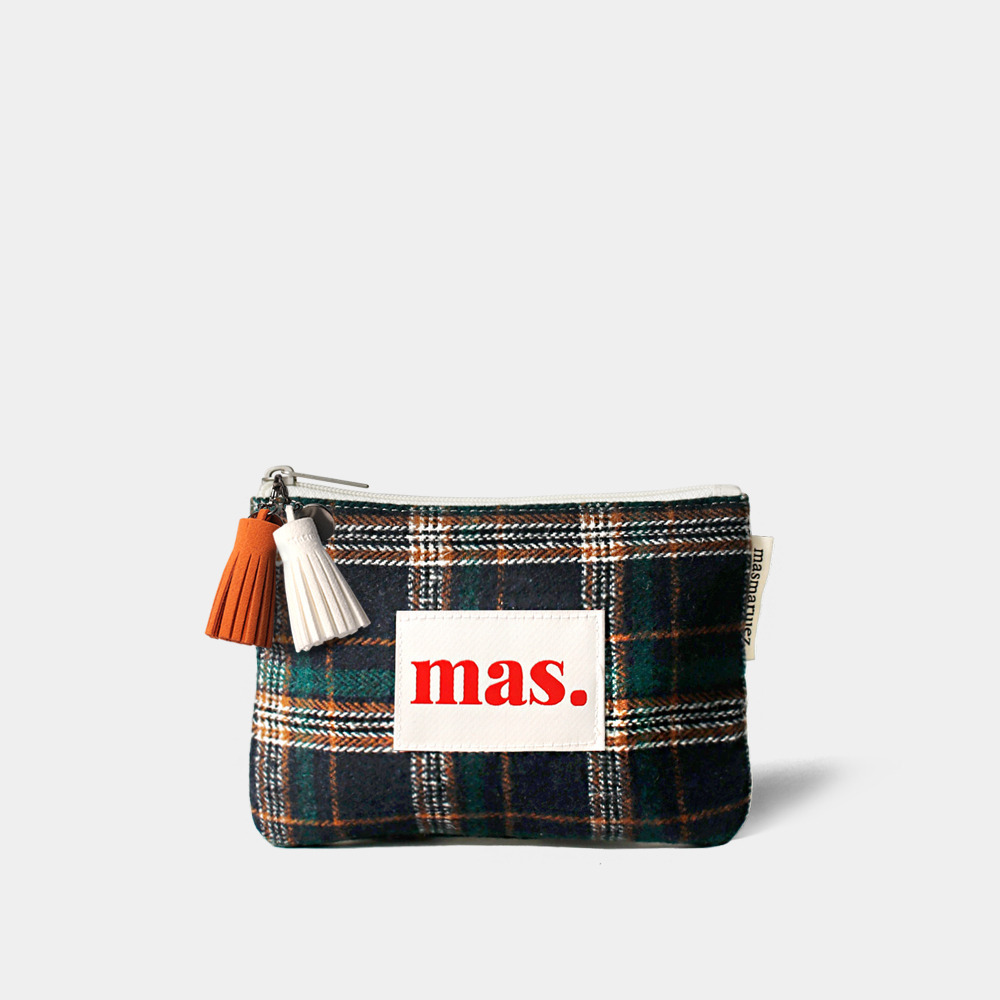 Basic pouch _ BM Check 네이비 그린 - 하고(HAGO)