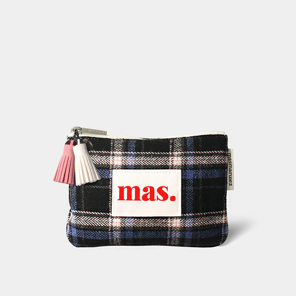 Basic pouch _ BM Check 블랙 핑크 - 하고(HAGO)
