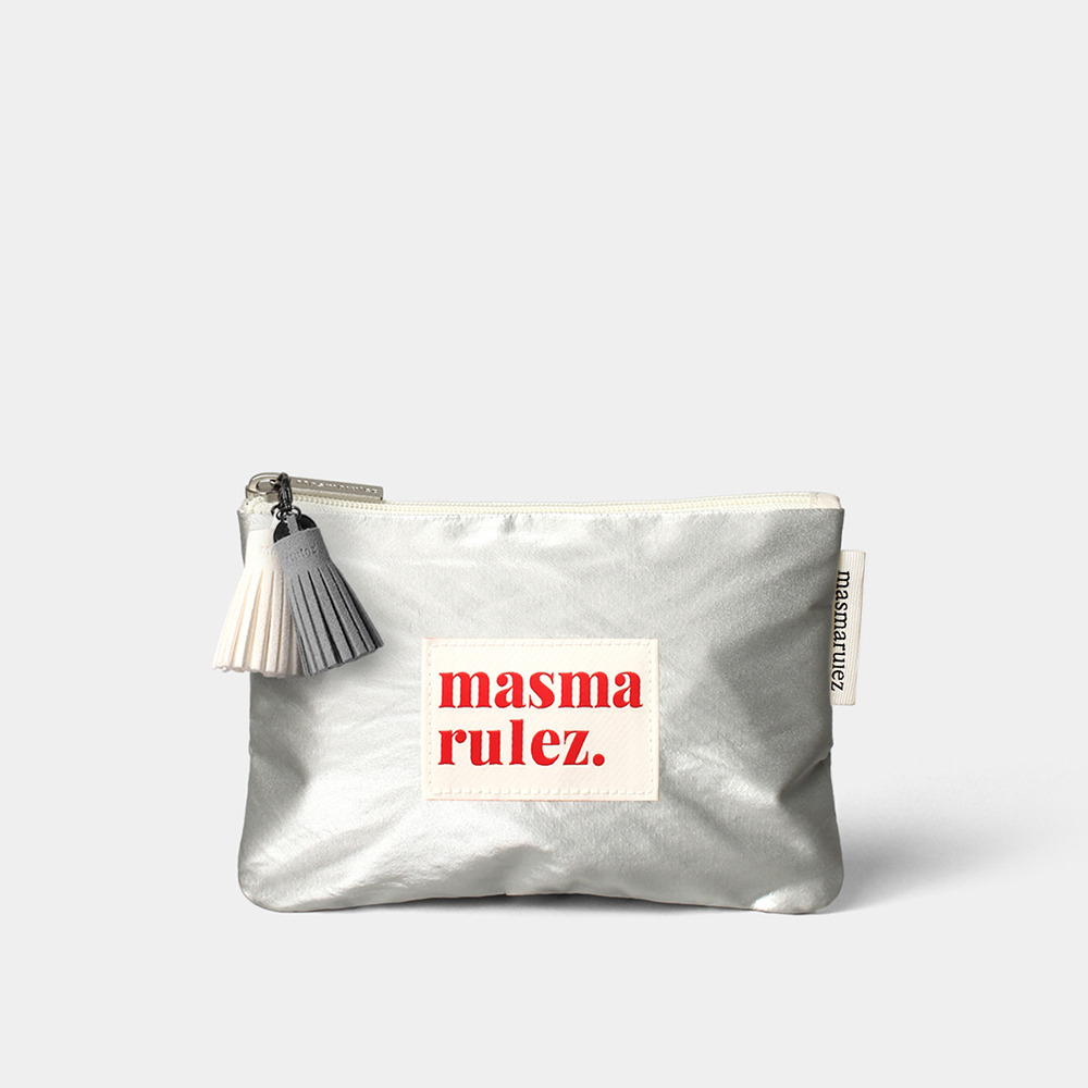 Basic pouch _ 글리터리 실버 - HAGO(하고)