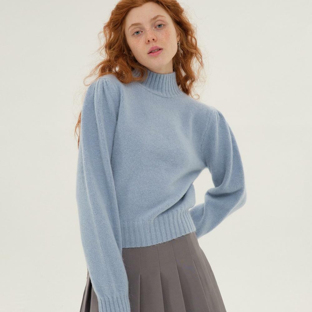 Angora Puff Sleeve Sweater S/Blue - HAGO(하고)