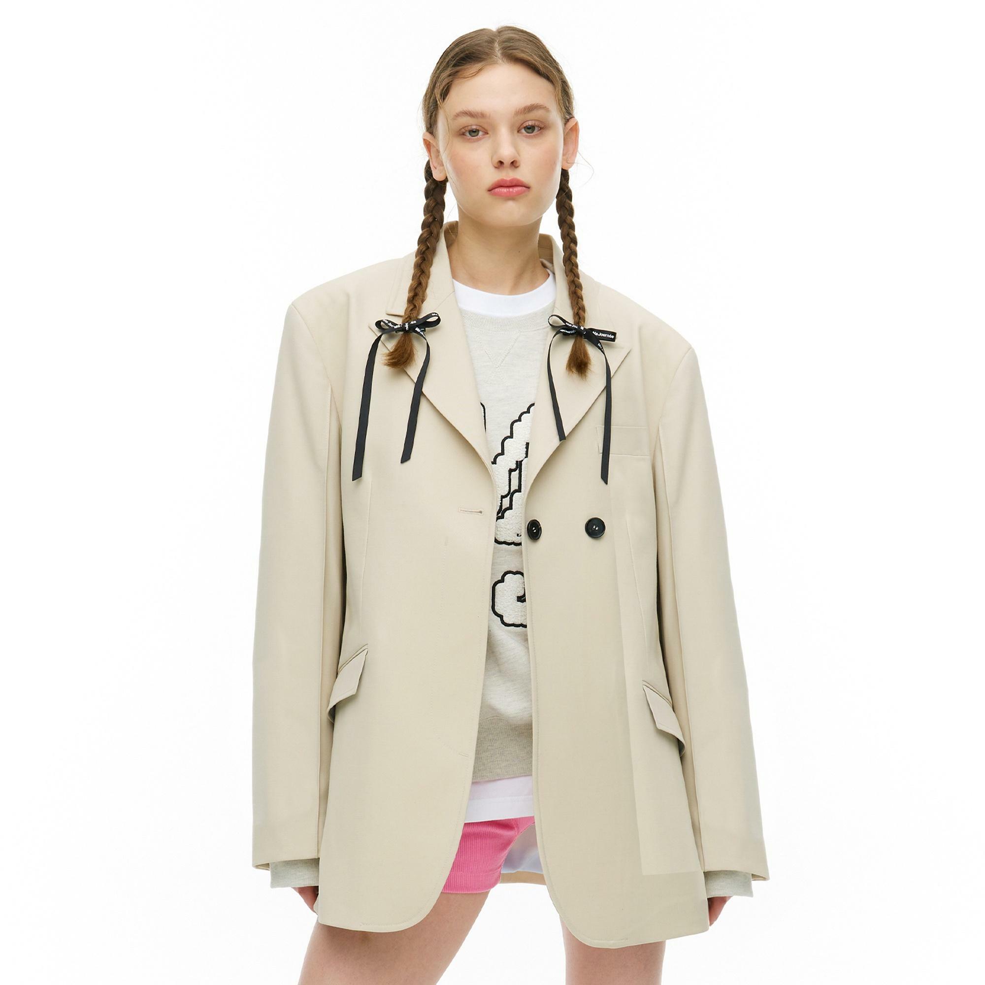 BOYFRIEND DOUBLE BUTTON JACKET_CREAM - HAGO(하고)