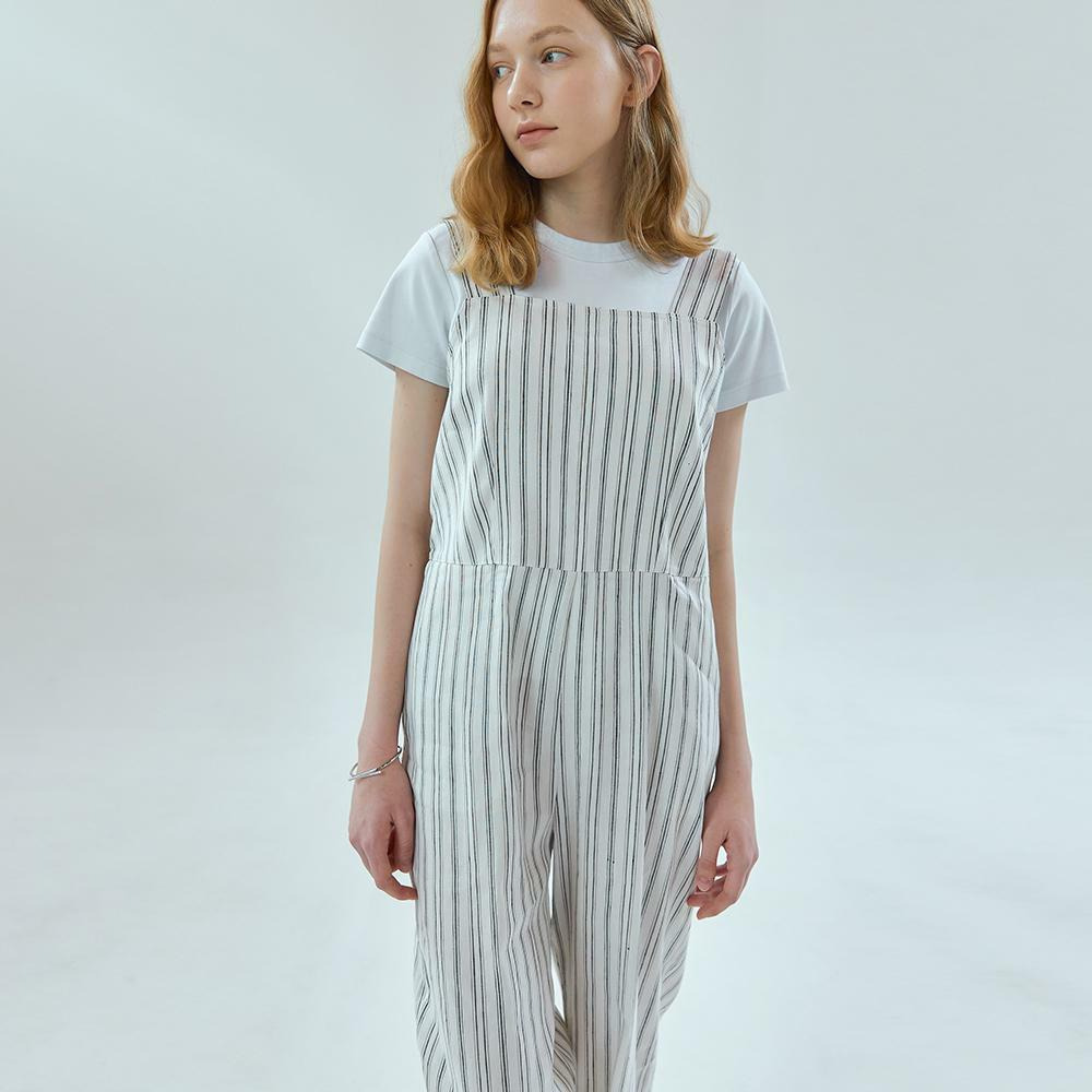SUNFLOWER Strip Long Jumpsuite Stripe_Ivory - 하고