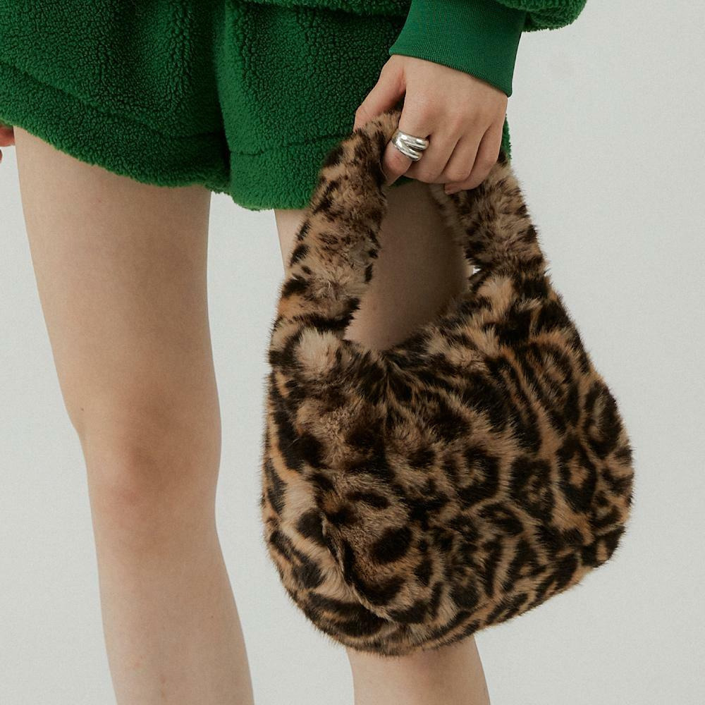 KEETY RABBIT Fur Mini Bag Leopard - HAGO(하고)