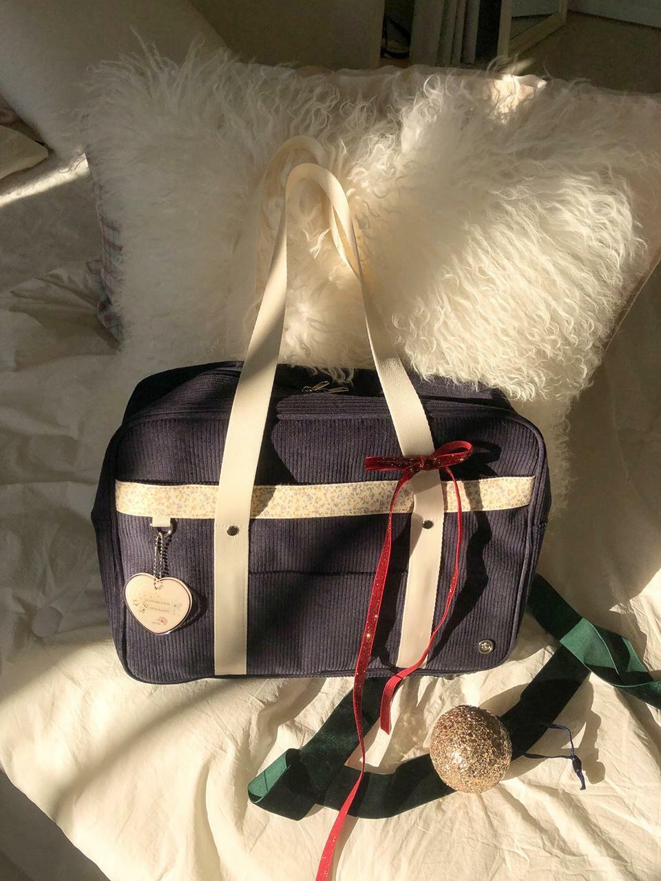 Classic schoolbag_corduroy navy - HAGO(하고)