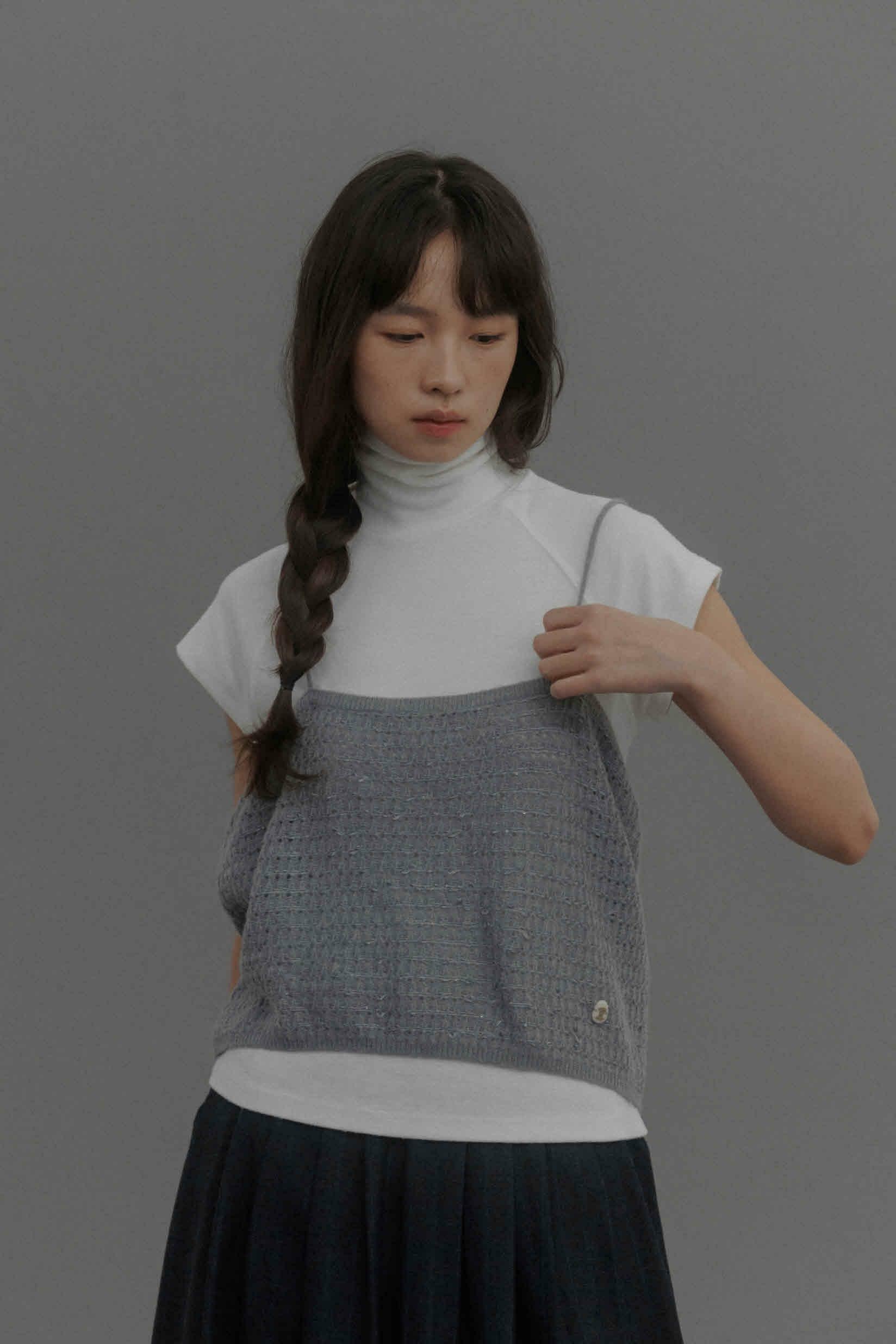 Spangled Bustier Knit Top (Gray) - HAGO(하고)