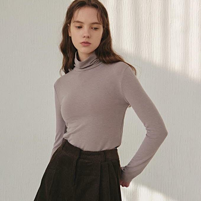 CLASSIC TURTLENECK TOP_MOCHA - HAGO(하고)