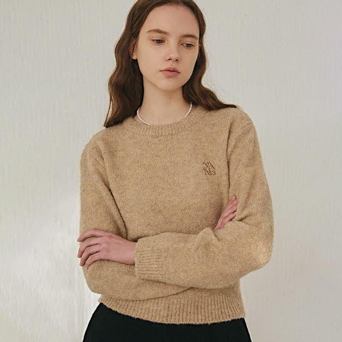 WOOL ROUND SOFT KNIT_BEIGE - 하고(hago) - 하고