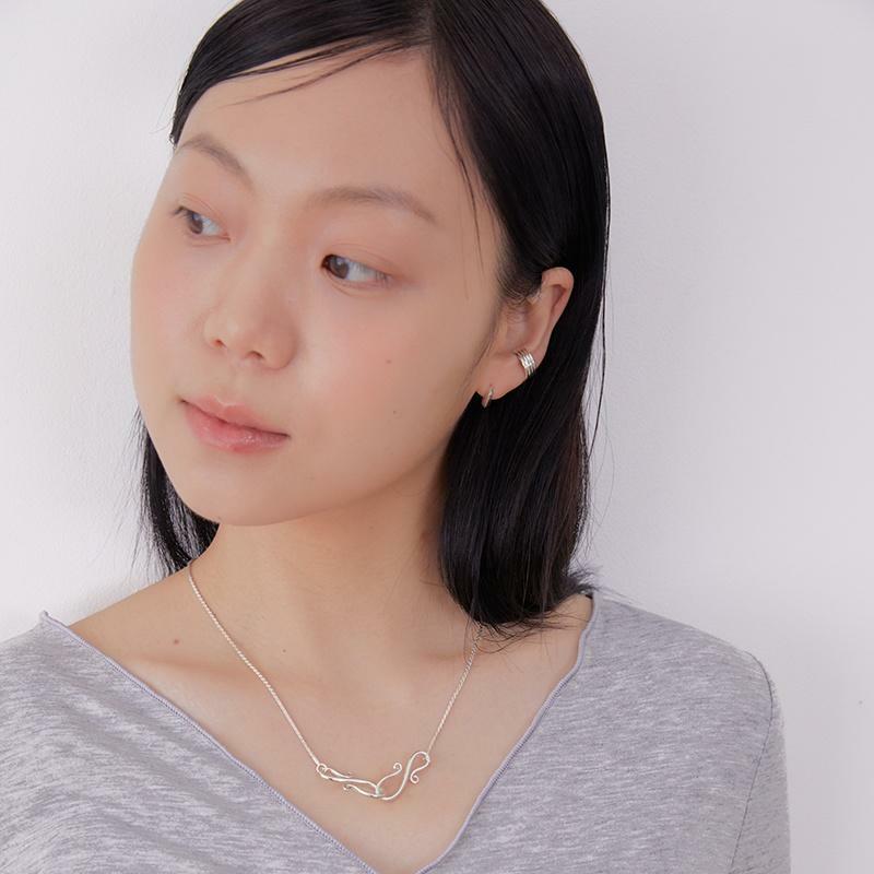 sparkle tie necklace (silver) - HAGO(하고)