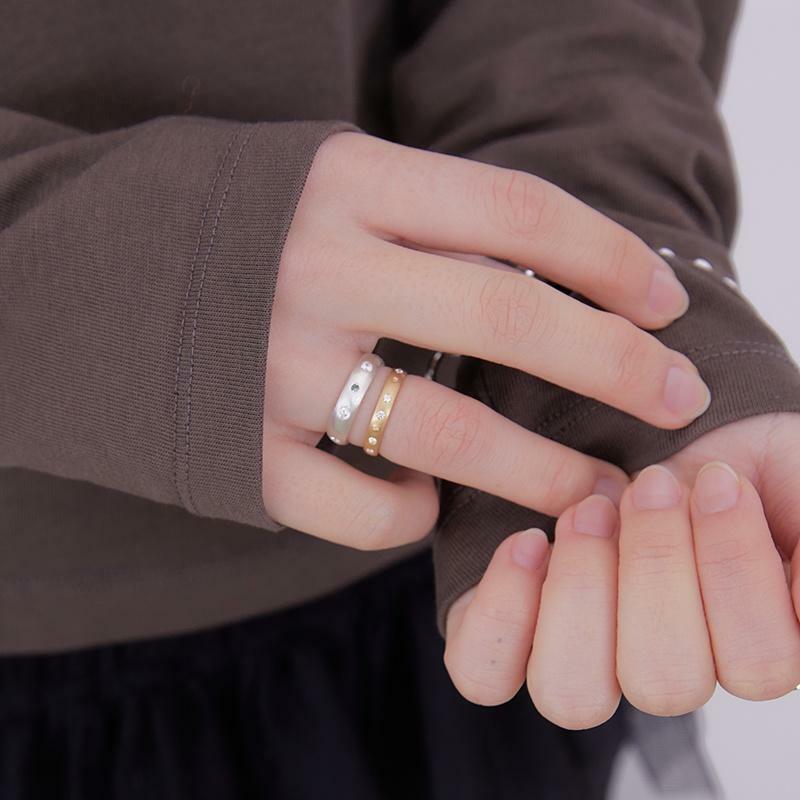 stone cover thin ring (gold) - HAGO(하고)