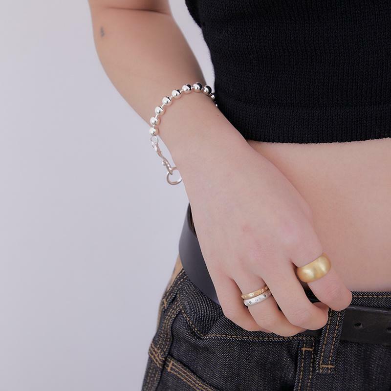 stone cover bold ring (silver) - HAGO(하고)