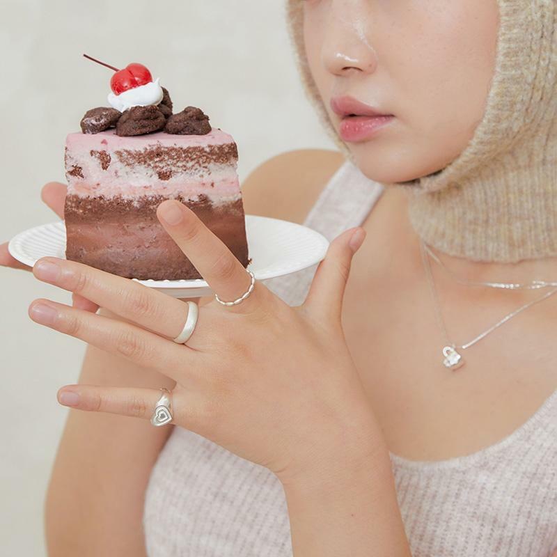 puffy double heart ring - HAGO(하고)