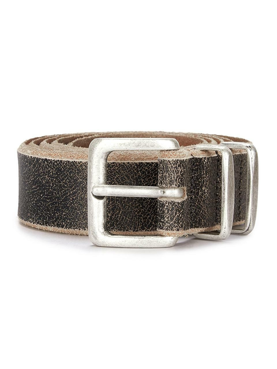 VINTAGE CRACK LEATHER BELT IN DARK BROWN - HAGO(하고)