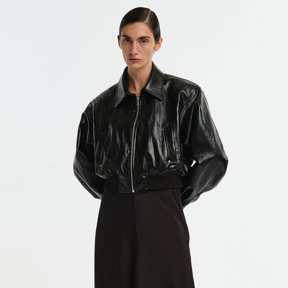 VEGAN LEATHER CROPPED JACKET_2colors - HAGO(하고)