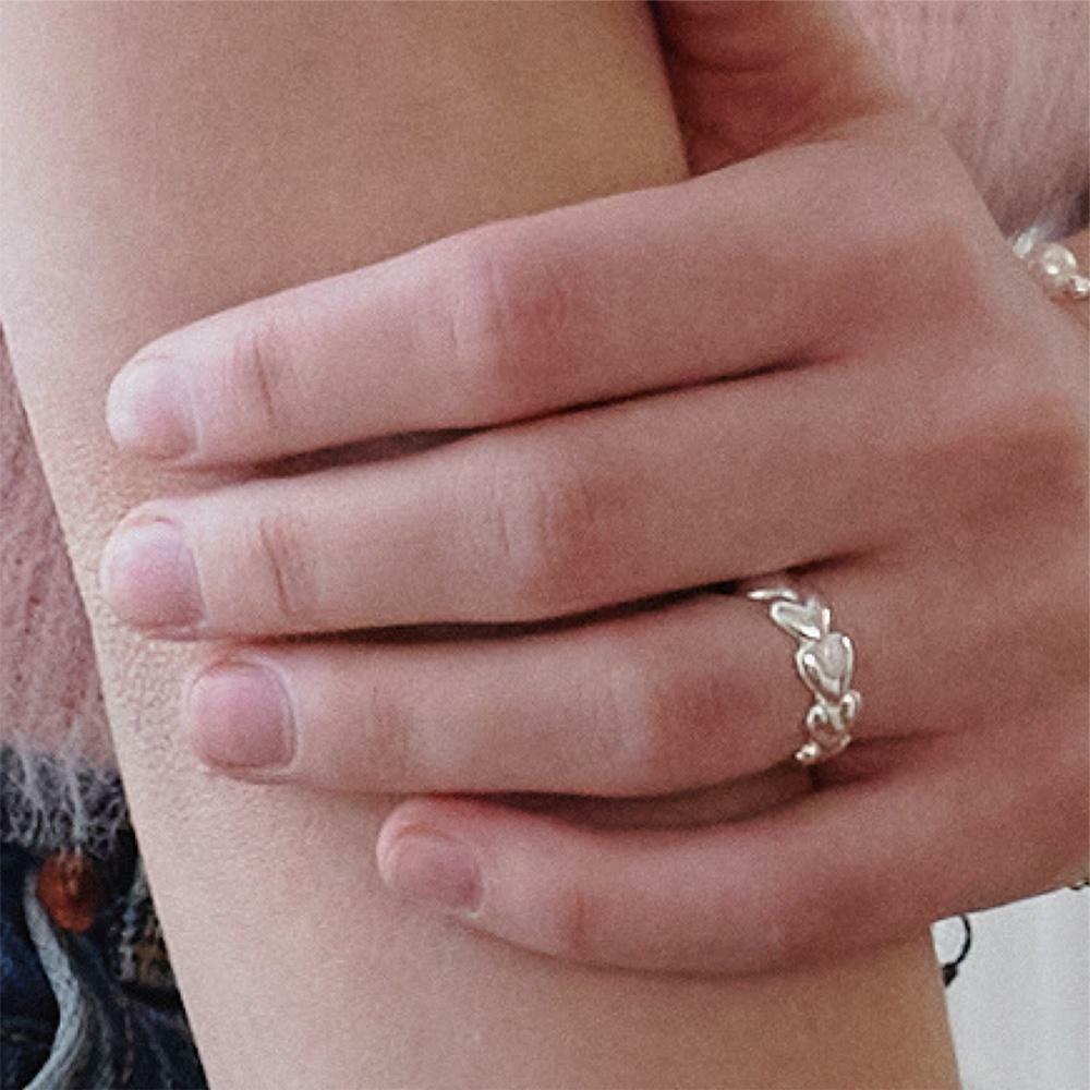 [실버925]R2401_ LOVELY DOUBLE HEART RING - HAGO(하고)