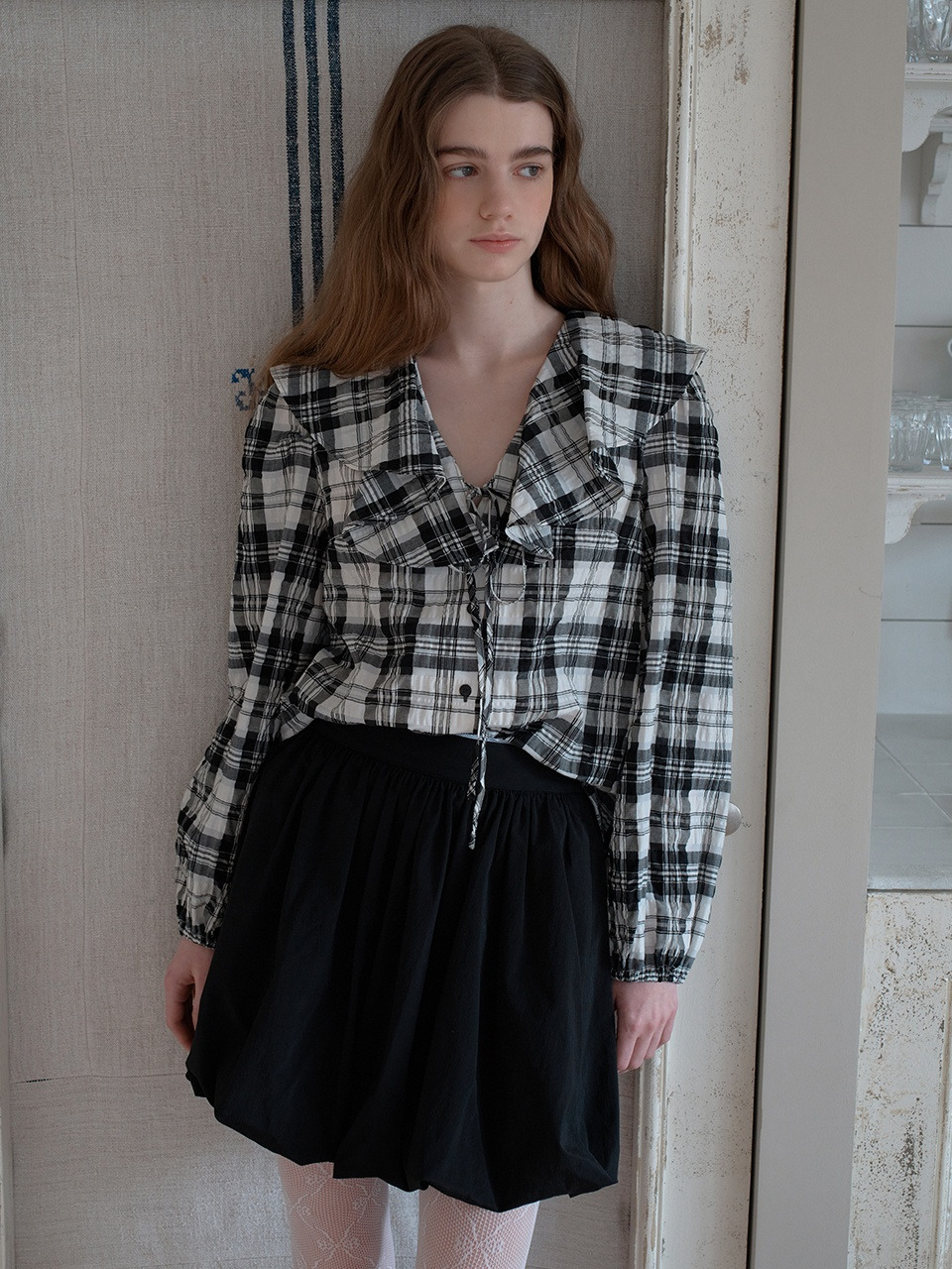 V-neck Ruffle Pointed Blouse VC2412BL102M - HAGO(하고)