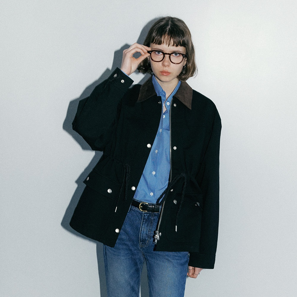 STRING COTTON TWILL FIELD JACKET / BLACK - HAGO(하고)