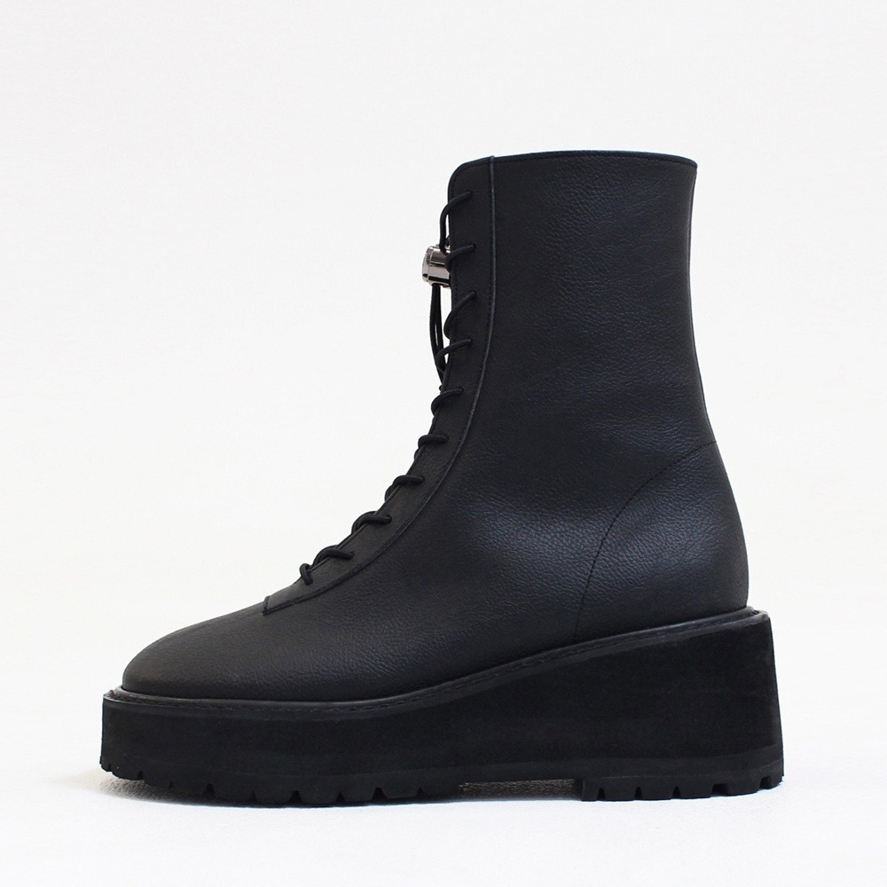 Zunnie platform vegan laceup boots_black - HAGO(하고)