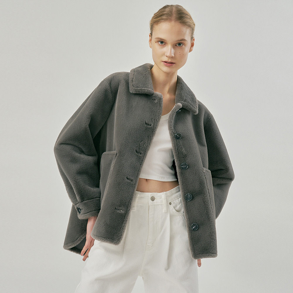 SHIRKET21 Eco Fur Basic Jacket GREY - HAGO(하고)