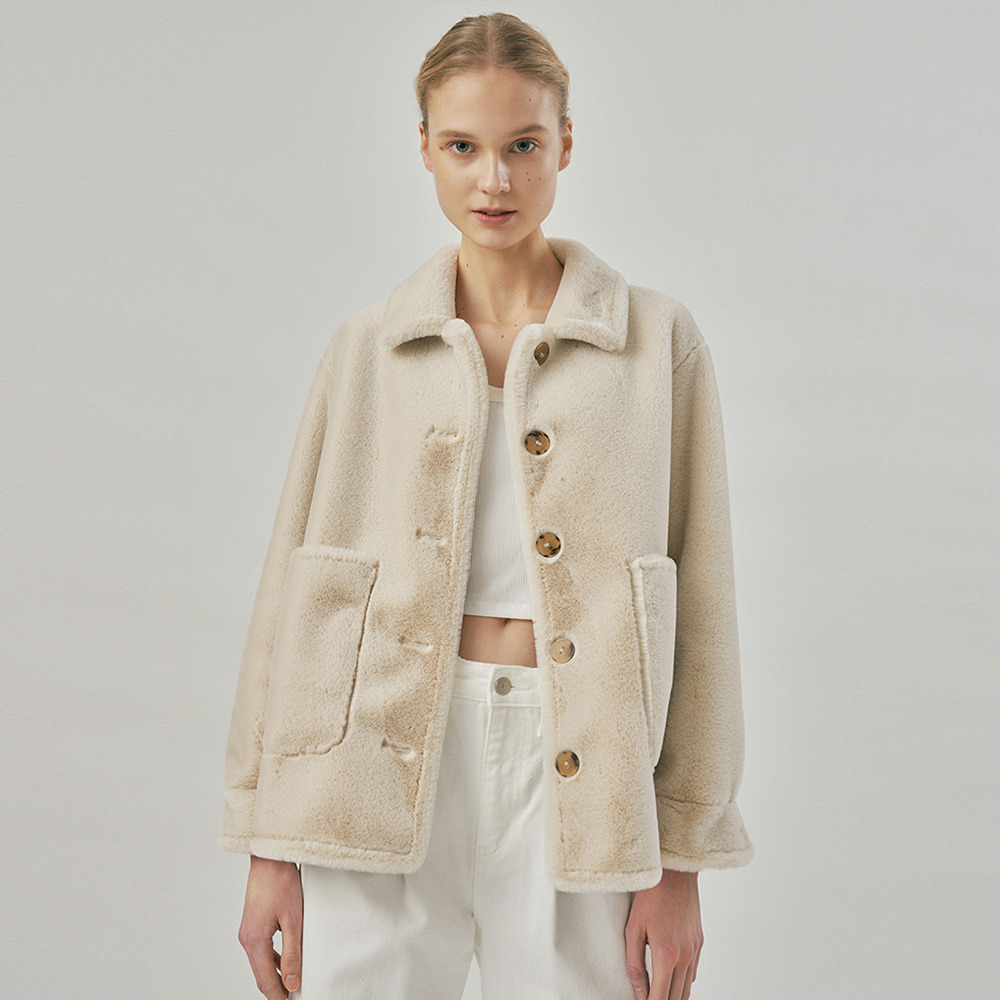 SHIRKET21 Eco Fur Basic Jacket IVORY - 하고(HAGO)