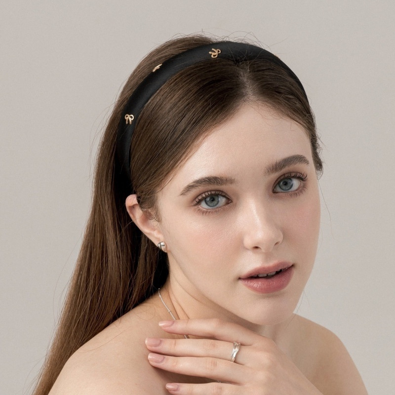 Black Mini Ribbon Hair Band - HAGO(하고)