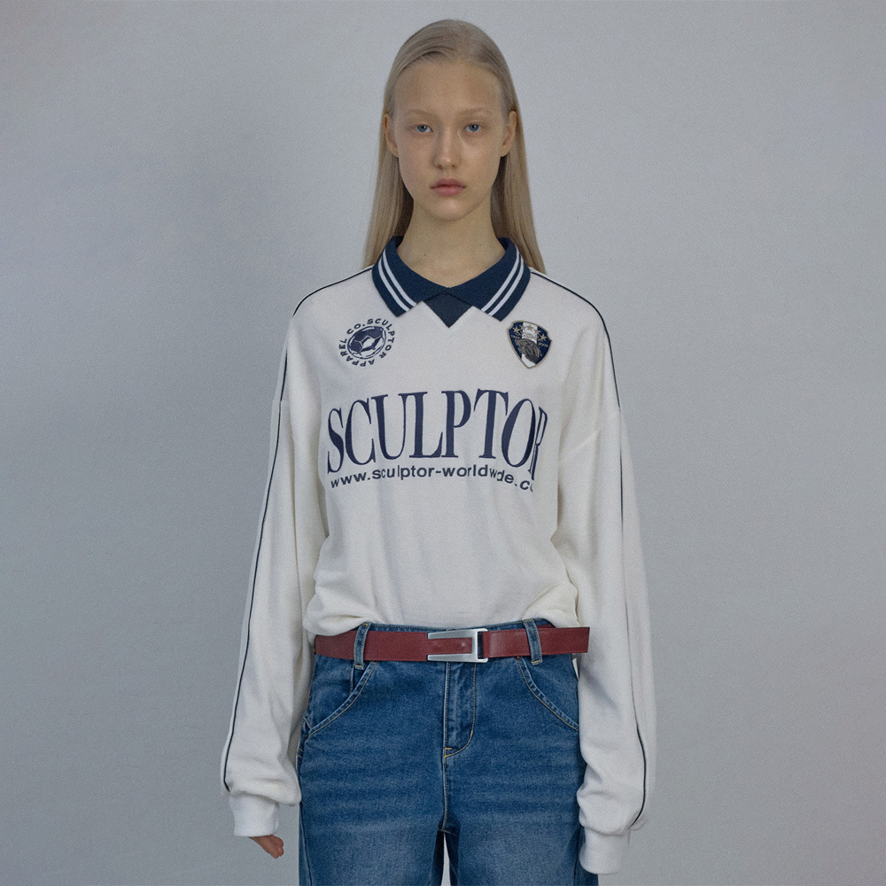 Velour Soccer Jersey White - HAGO(하고)