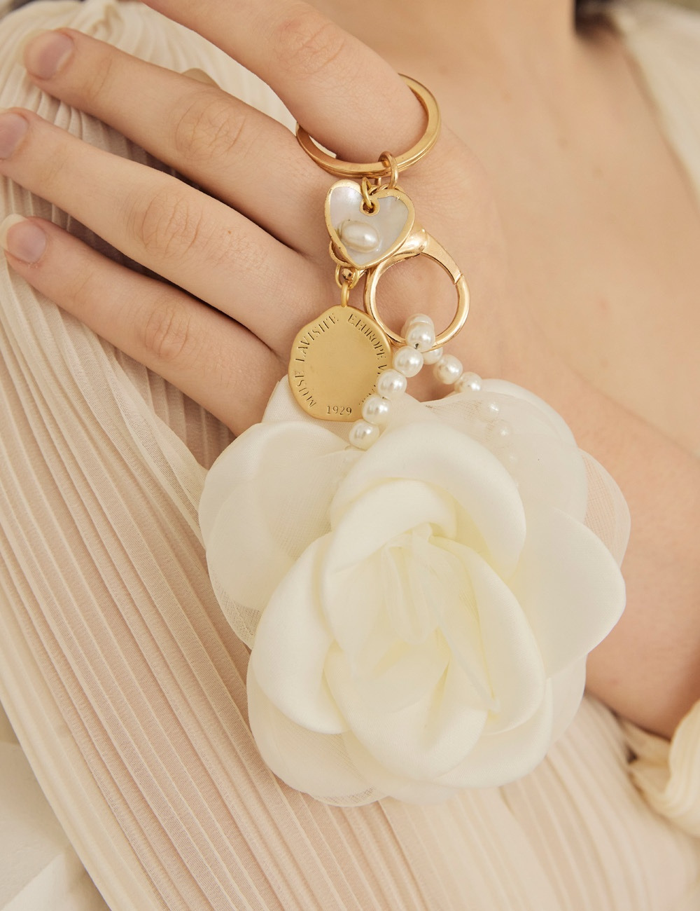 Coin Pearl Rose Key Ring Holder - HAGO(하고)