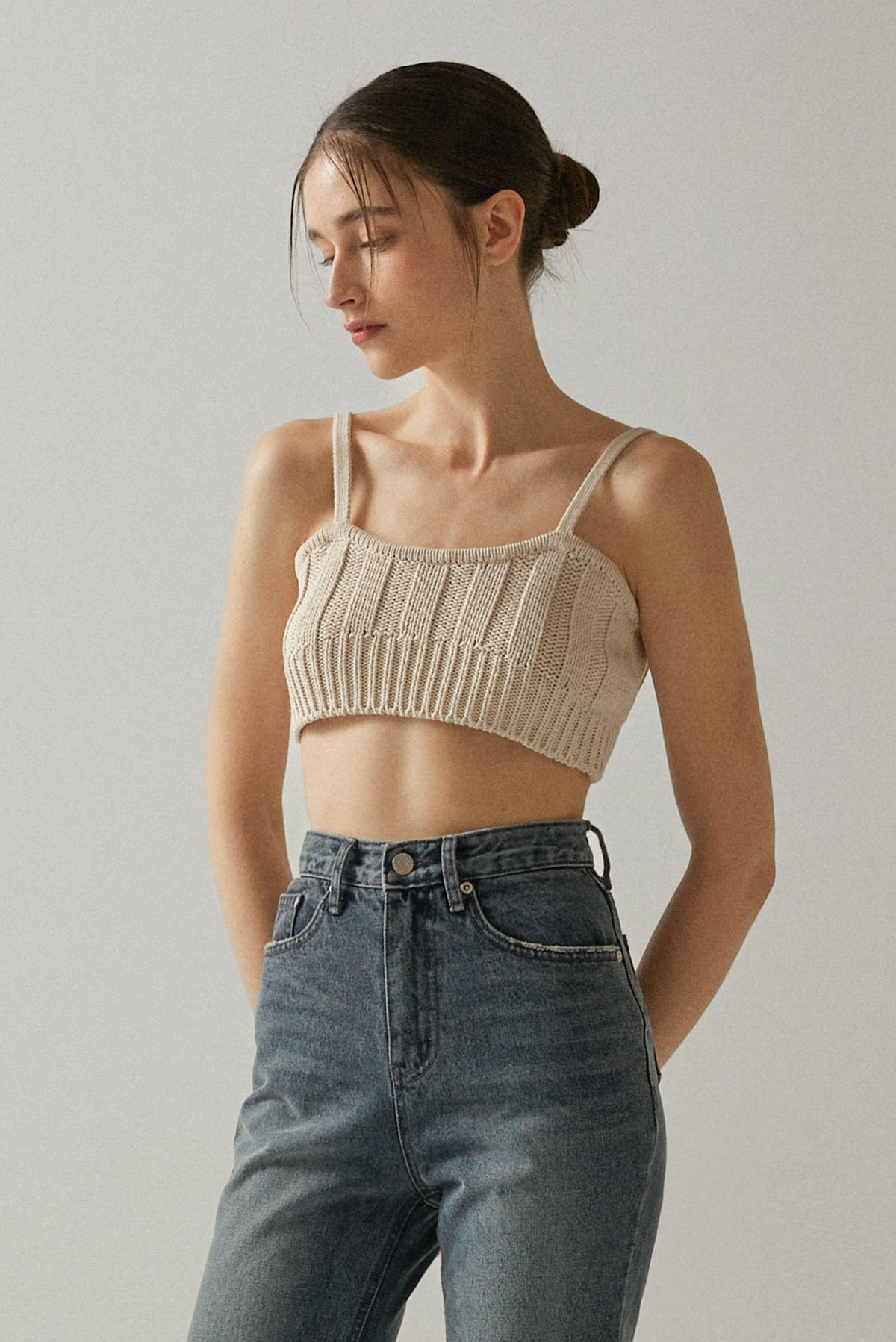 Cropped Knit Bustier [2COLOR] - HAGO(하고)