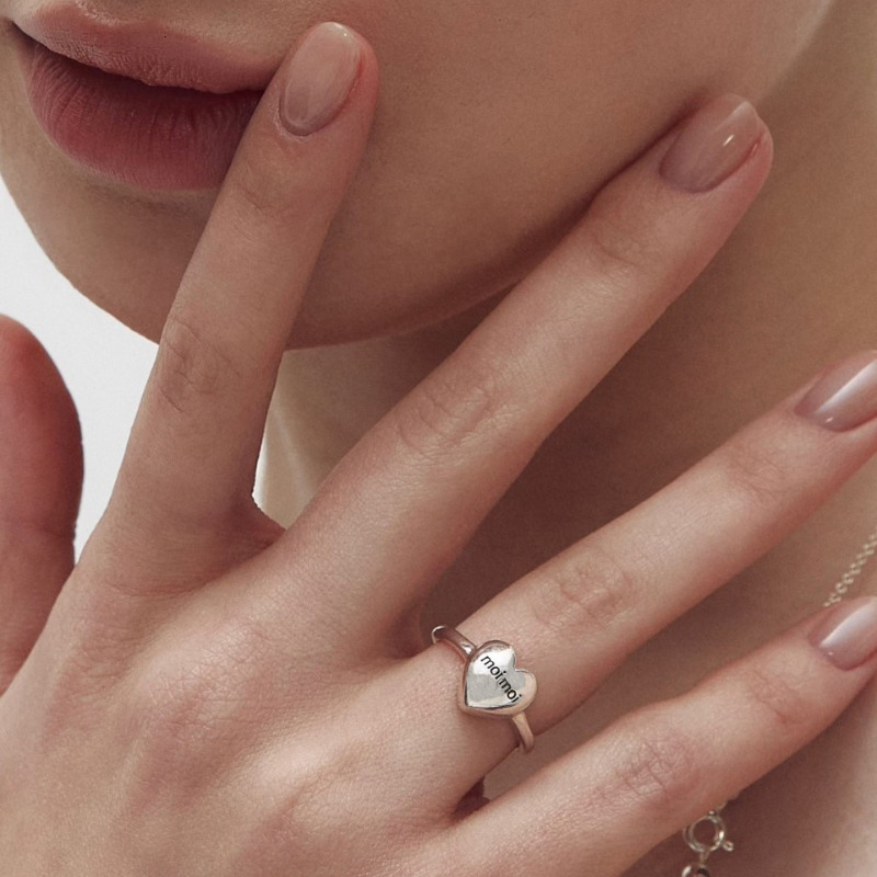 heart volume ring (silver) - 하고(HAGO)