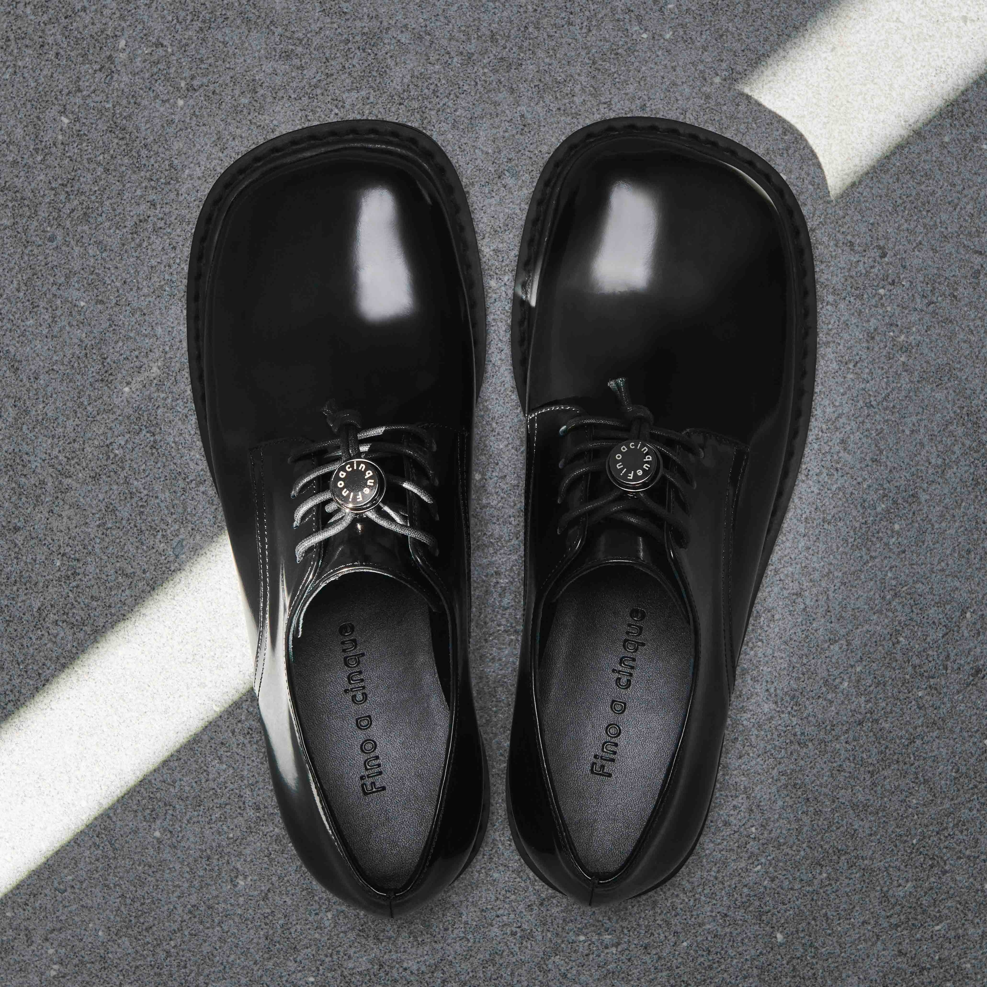 Zunnie strap derbyshoes_black - HAGO(하고)