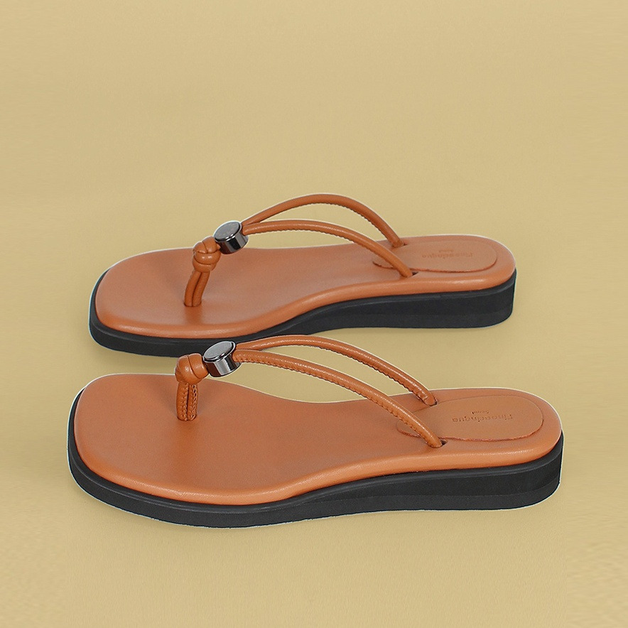 Zunnie strap stopper flipflops_brown - 하고