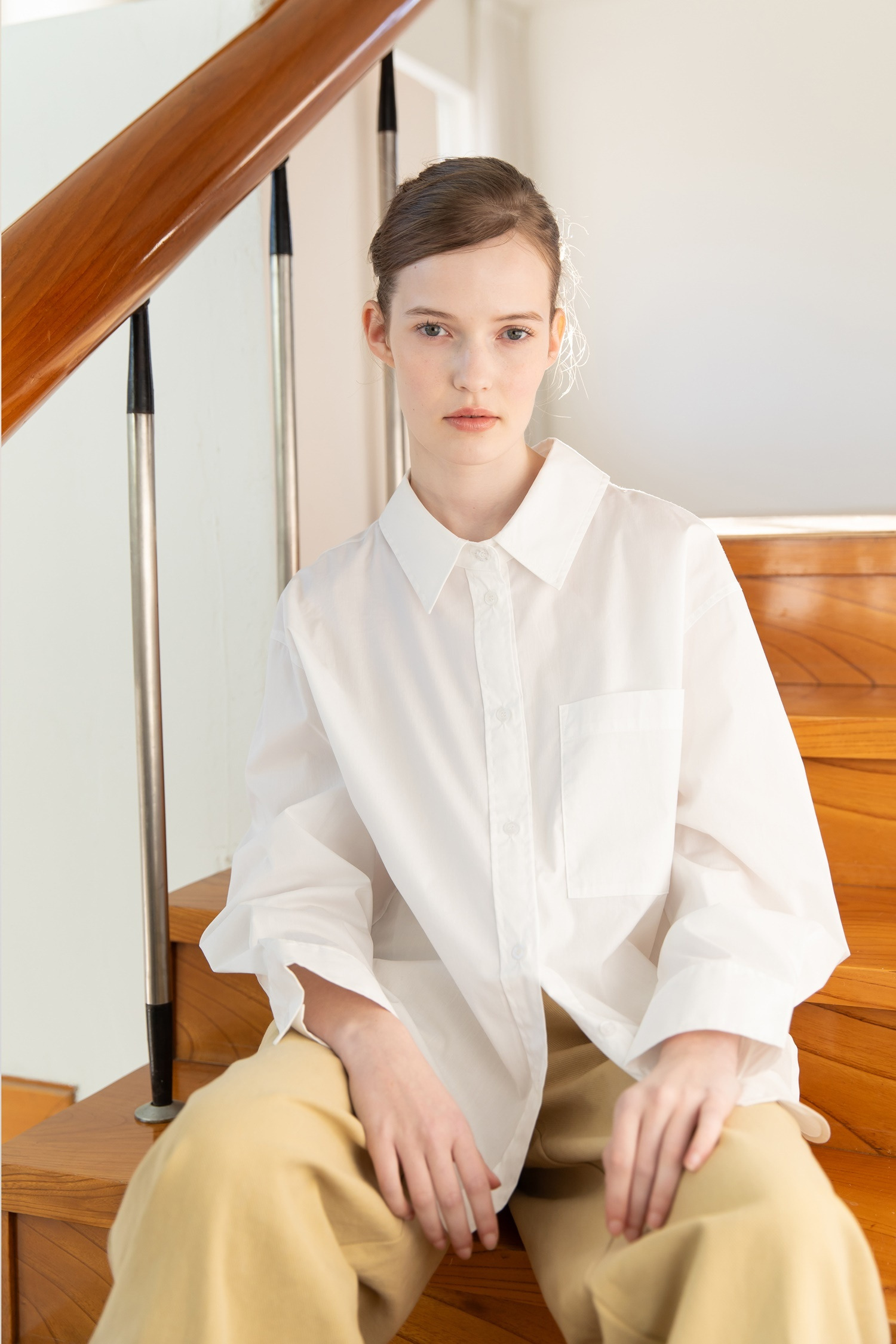 Overfit slit shirt - White - HAGO(하고)