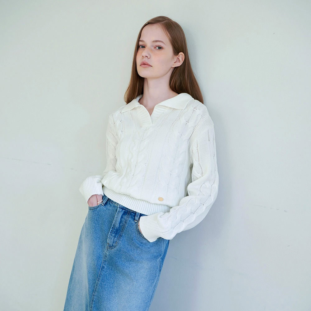 Cecil Collar Twist Knit - 하고