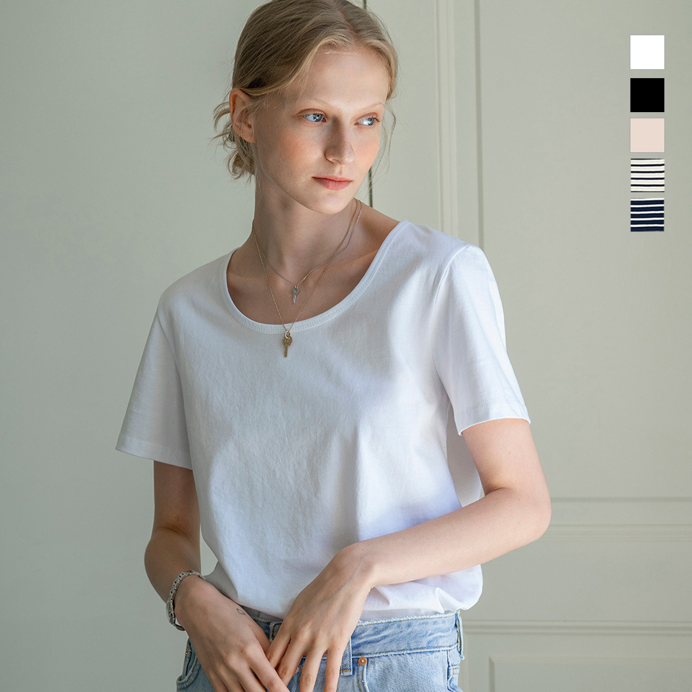 SITP5063 U-neck T-shirt_2PACK - 하고(HAGO)