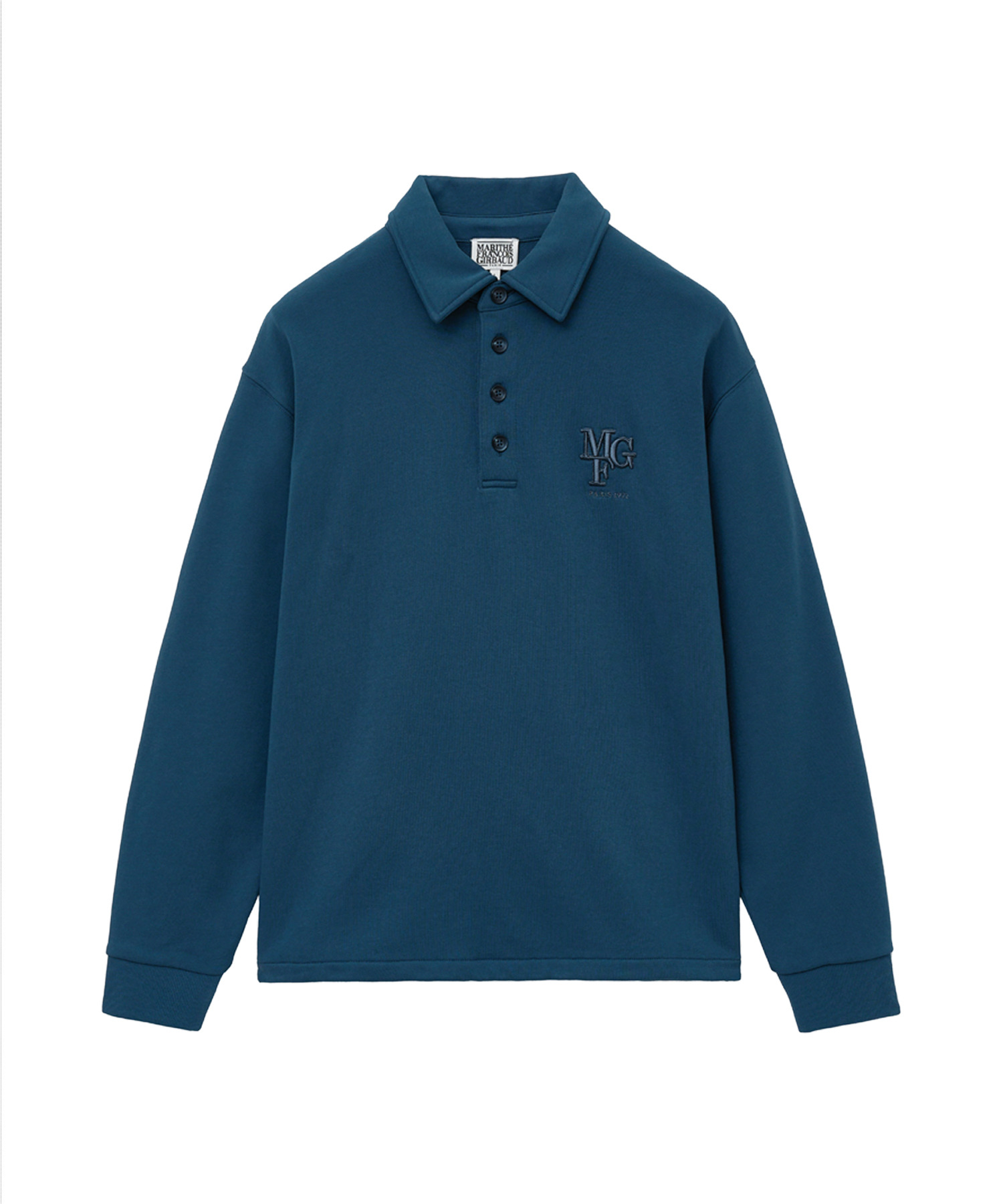 BUTTON CLOSER JERSEY ANORAK SWEATSHIRT ash blue - 하고