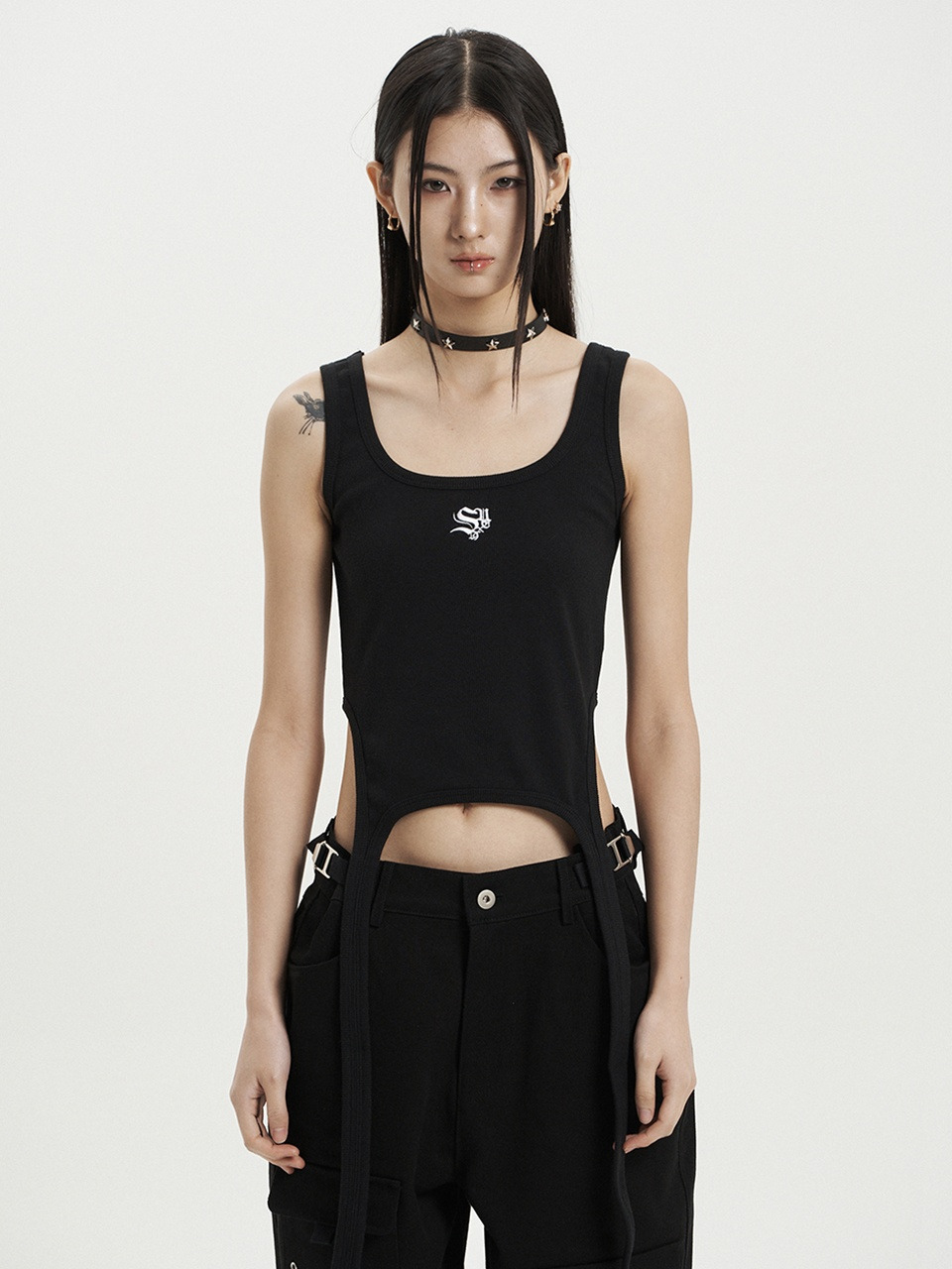 GARTER SLEEVELESS / BLACK - HAGO(하고)