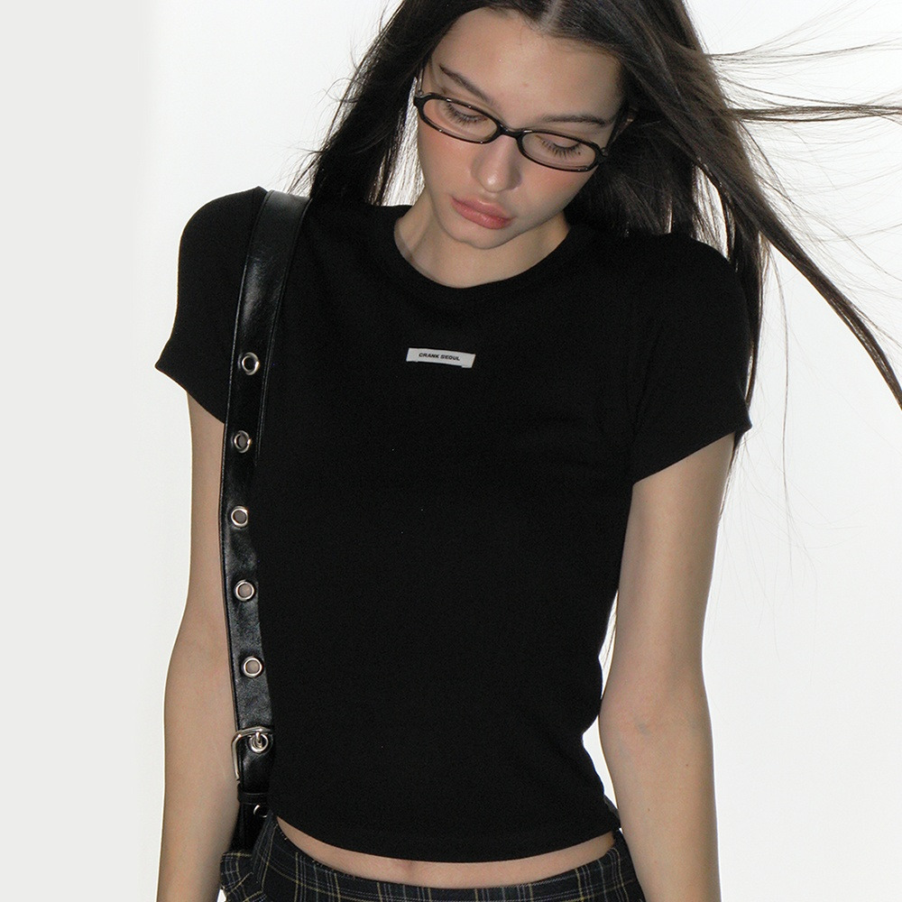 CREW NECK BASIC TOP_BLACK - HAGO(하고)