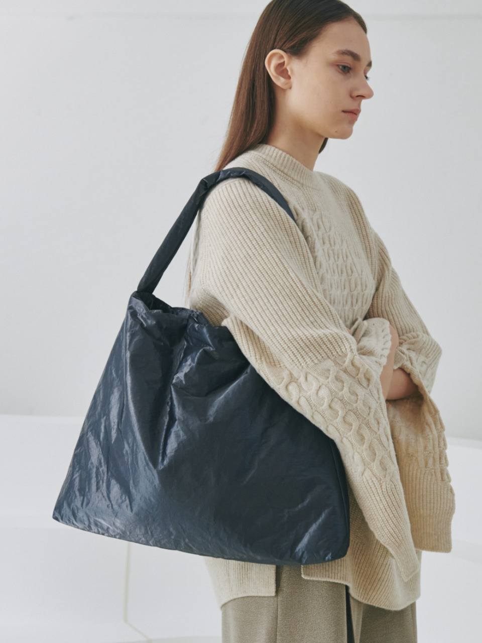 Padded Large Shopper Bag_Gray - HAGO(하고)