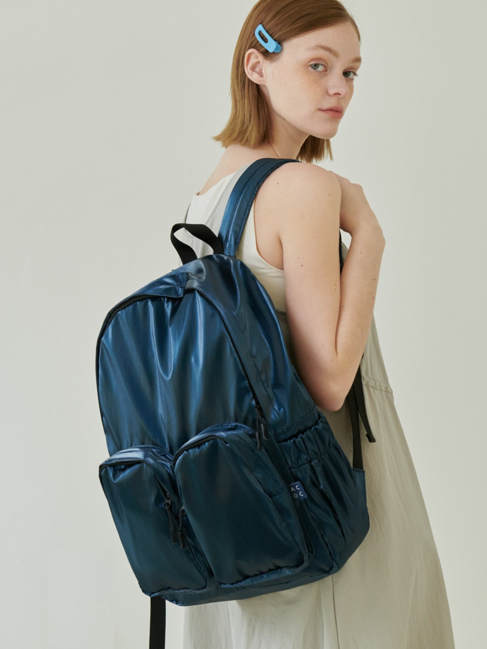 Multipocket Backpack_Glossy Navy - 하고(HAGO)