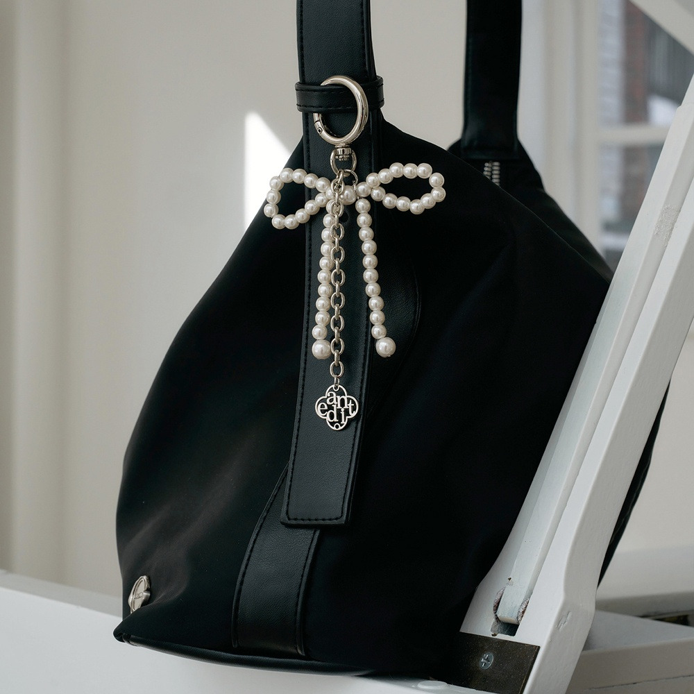 Beads Ribbon Key Ring_Pearl - 하고(HAGO)