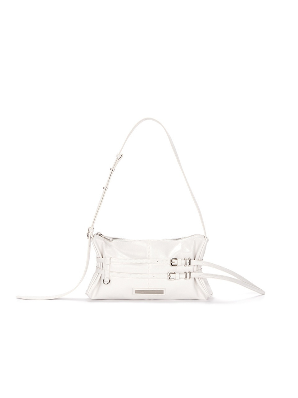 DOUBLE BELTED STRAP MINI BAG IN IVORY - HAGO(하고)