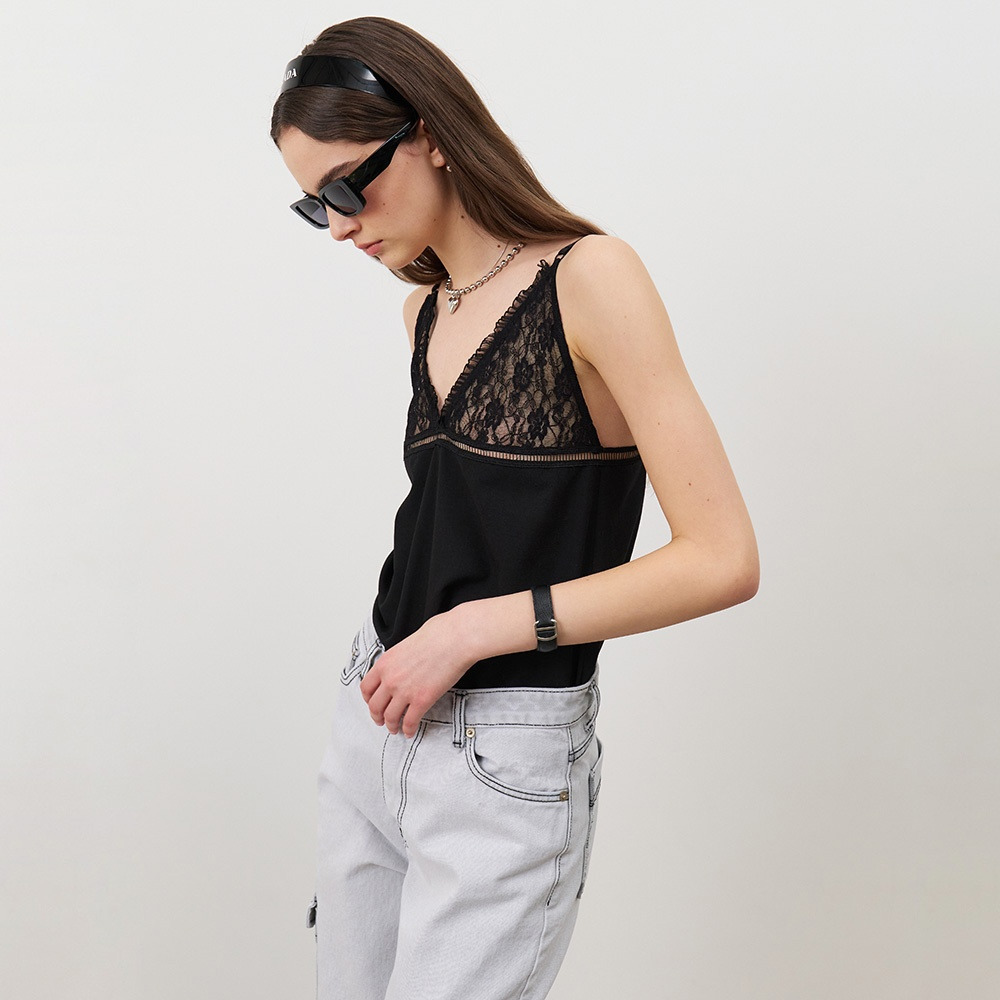 24 Spring_ Black Vintage Lace Sleeveless - HAGO(하고)