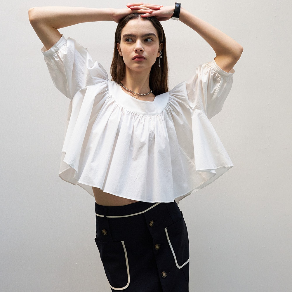 24 Spring_ Ivory Rose Blouse - HAGO(하고)