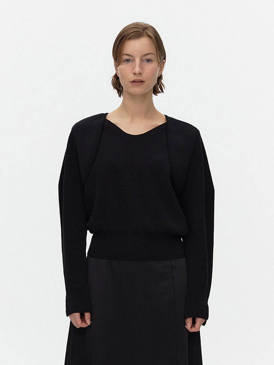 Layered Sweater_BLACK - HAGO(하고)