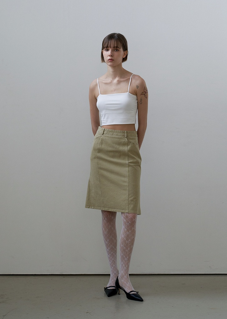 Square-Line Crop Top Ivory - HAGO(하고)
