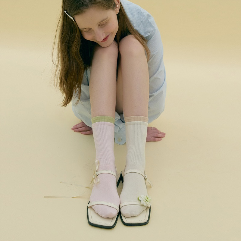 [25%쿠폰][3color] 컬러 블록 레이어드 삭스 MDAC005 - HAGO(하고)