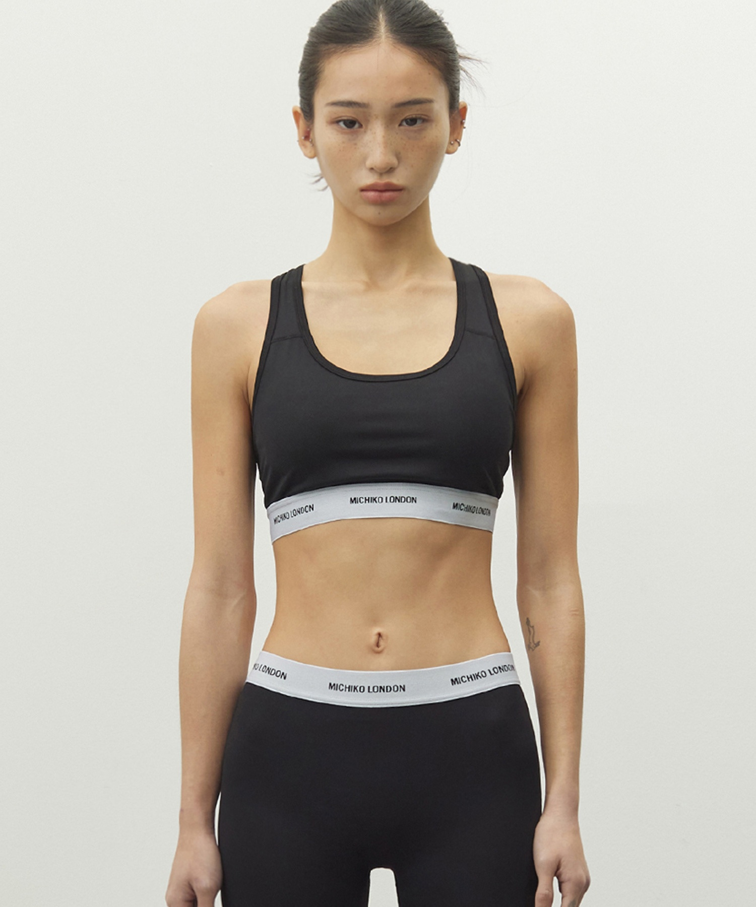 (품절) BASIC LOGO RACERBACK BRA TOP BLACK - HAGO(하고)