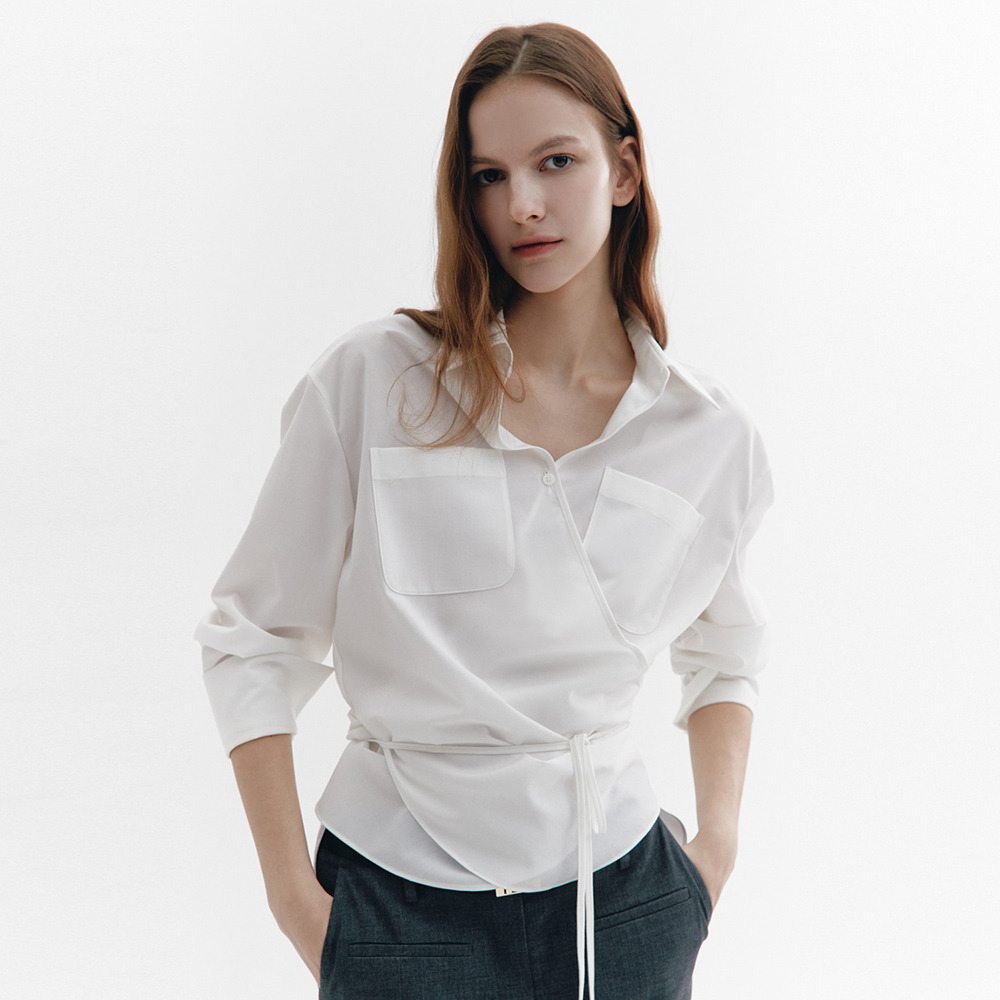 String-up Wrap Shirts OFF WHITE - HAGO(하고)