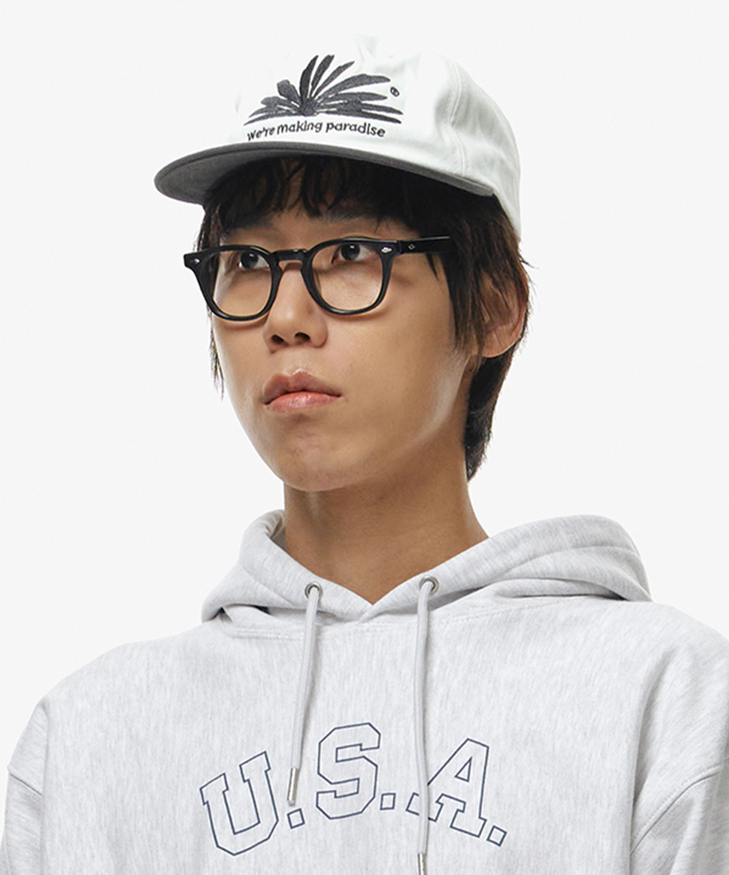 Flower Ball Cap Ivory Black - 하고